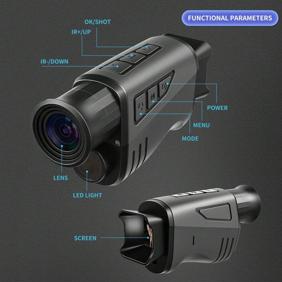Single Tube High Definition Night Vision Monocular, Low-Light Telescope ...