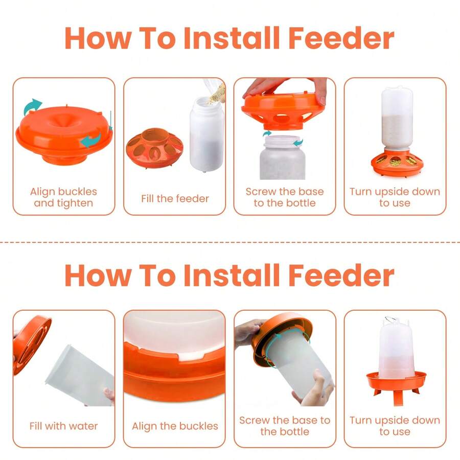 Chicken Feeder Waterer Set 1.5L Hanging Chick Waterer 2.2LBS Height ...