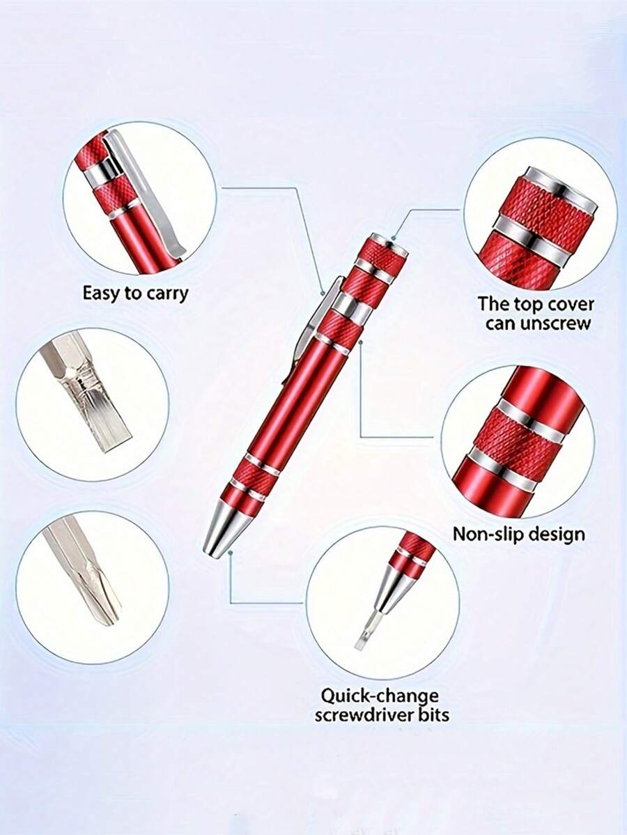 8-In-1 Magnetic Multi-Tool Screwdriver - Portable, Aluminum Alloy ...