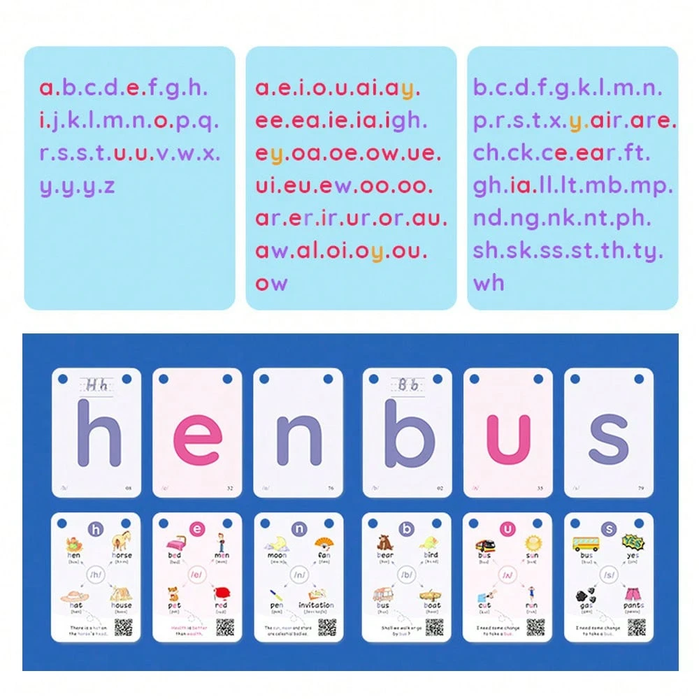 Lachilly Juego para armar palabras de sílabas directas (CVC), tarjetas ...