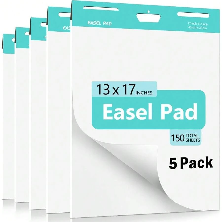 Easel Pad, 13 X 17 In Anchor Chart Paper, 5 Pads Flip Chart Paper For ...