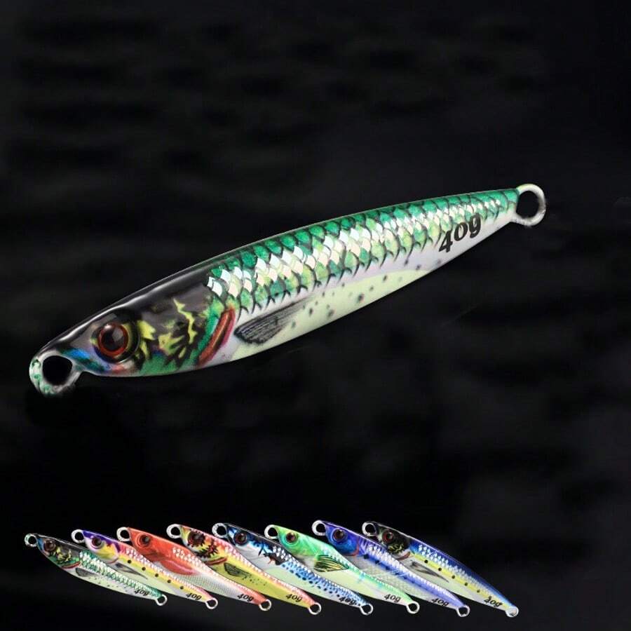 3D Sinking Wobbly Spoon Metal Blade Lure For Sea & Freshwater Fishing ...