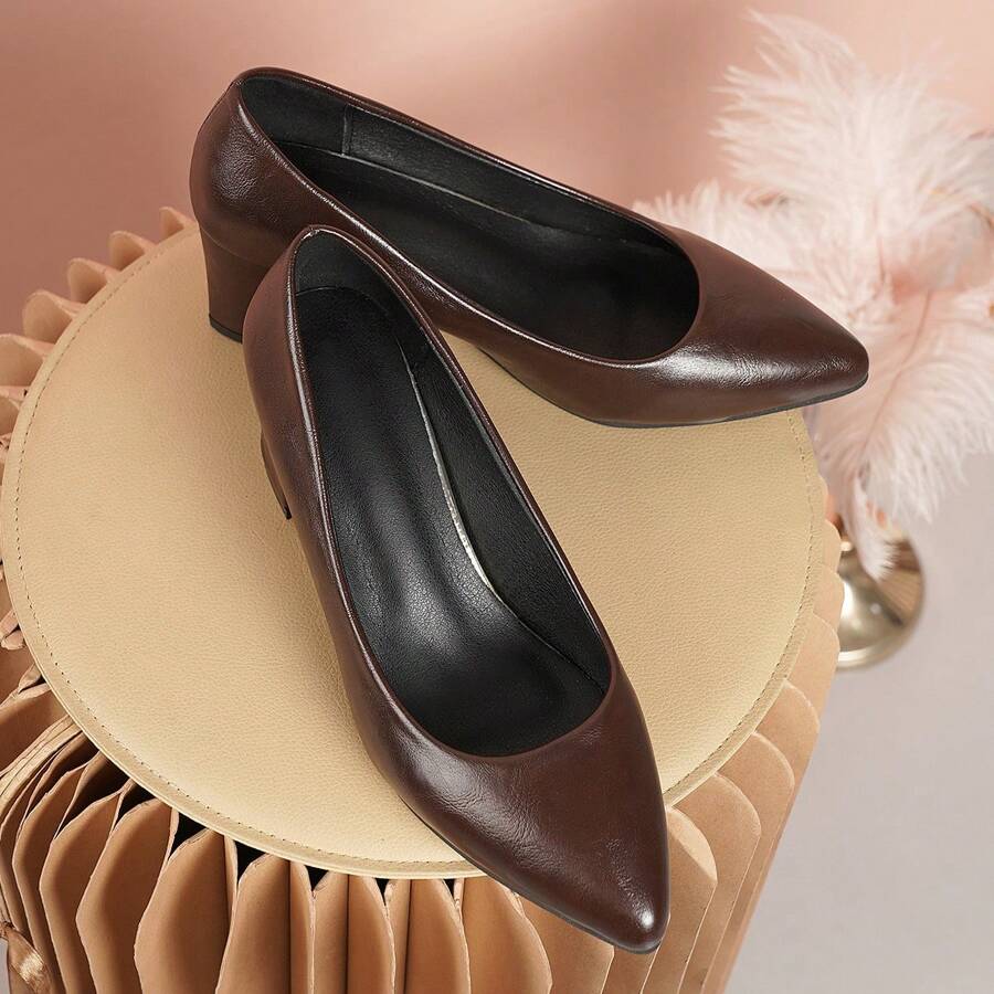 Soft Bottom Formal Work Shoes, Chunky Heeled Pumps, New 2025 Spring ...
