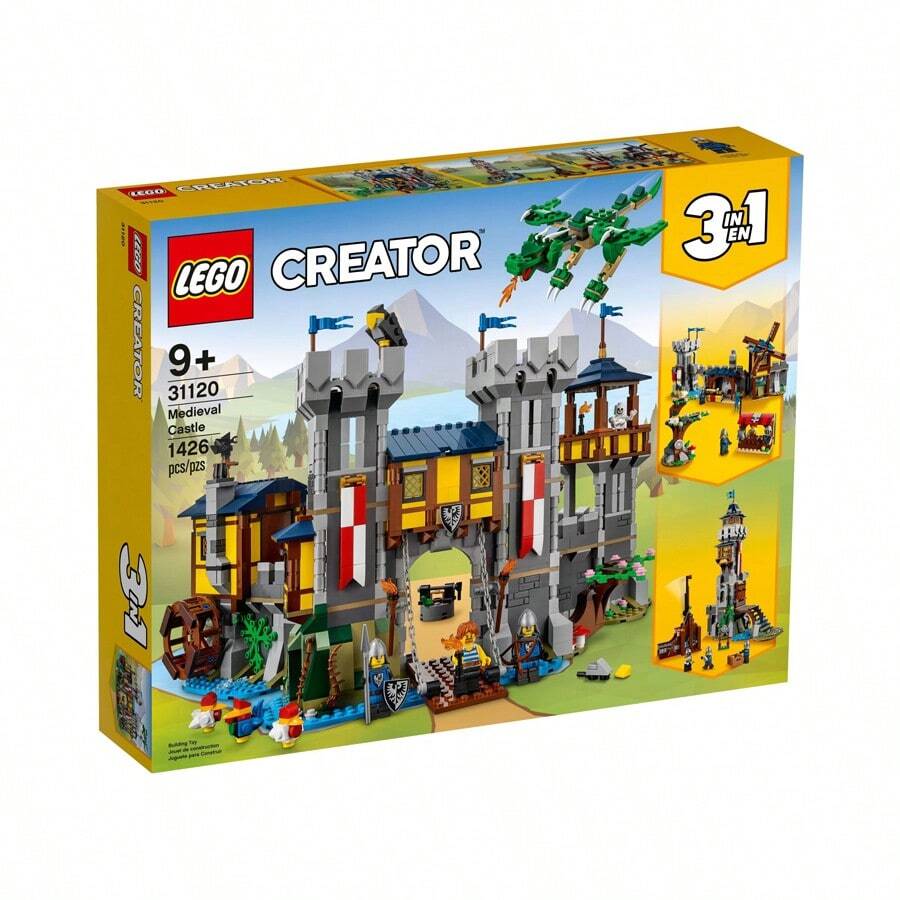 LEGO 31120 Creator 3in1 Medieval Castle Building Kit; Castle With Moat ...