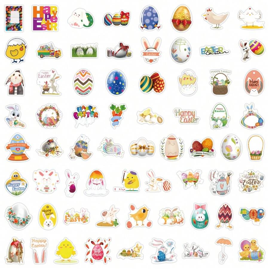 120 Pcs Easter Eggs Stickers Pack | Vinyl Aesthetics Stickers Scrapbook ...