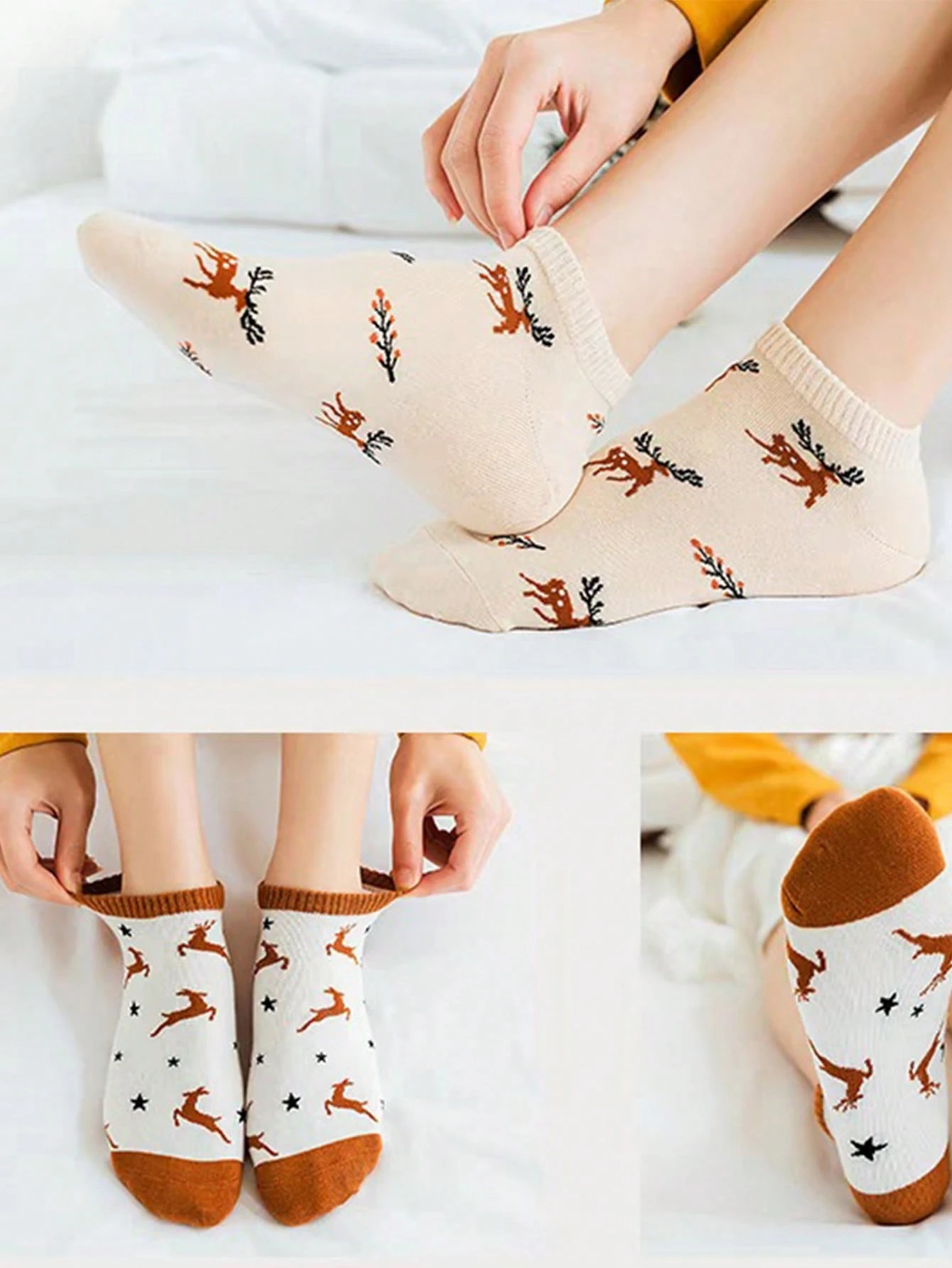 3 Pairs Women Assorted Cute Deer Cartoon Ankle Socks for Sale Australia ...