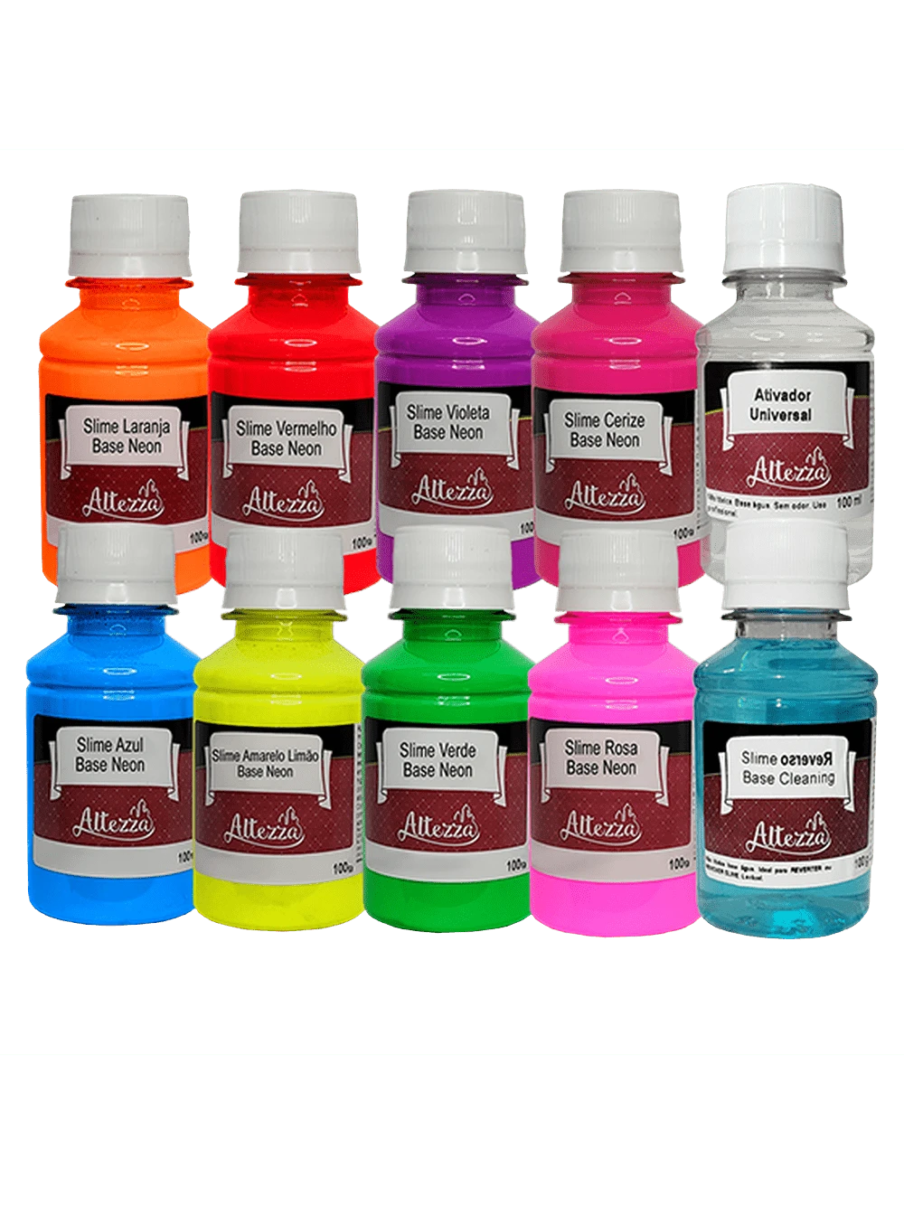 Complete Neon Slime Kit Colored Glues 8 Neon Colors X100g Each ...