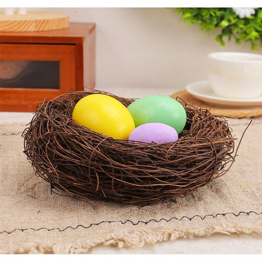 4 Pieces Of Artificial Bird's Nest, Home Garden Festival Easter ...