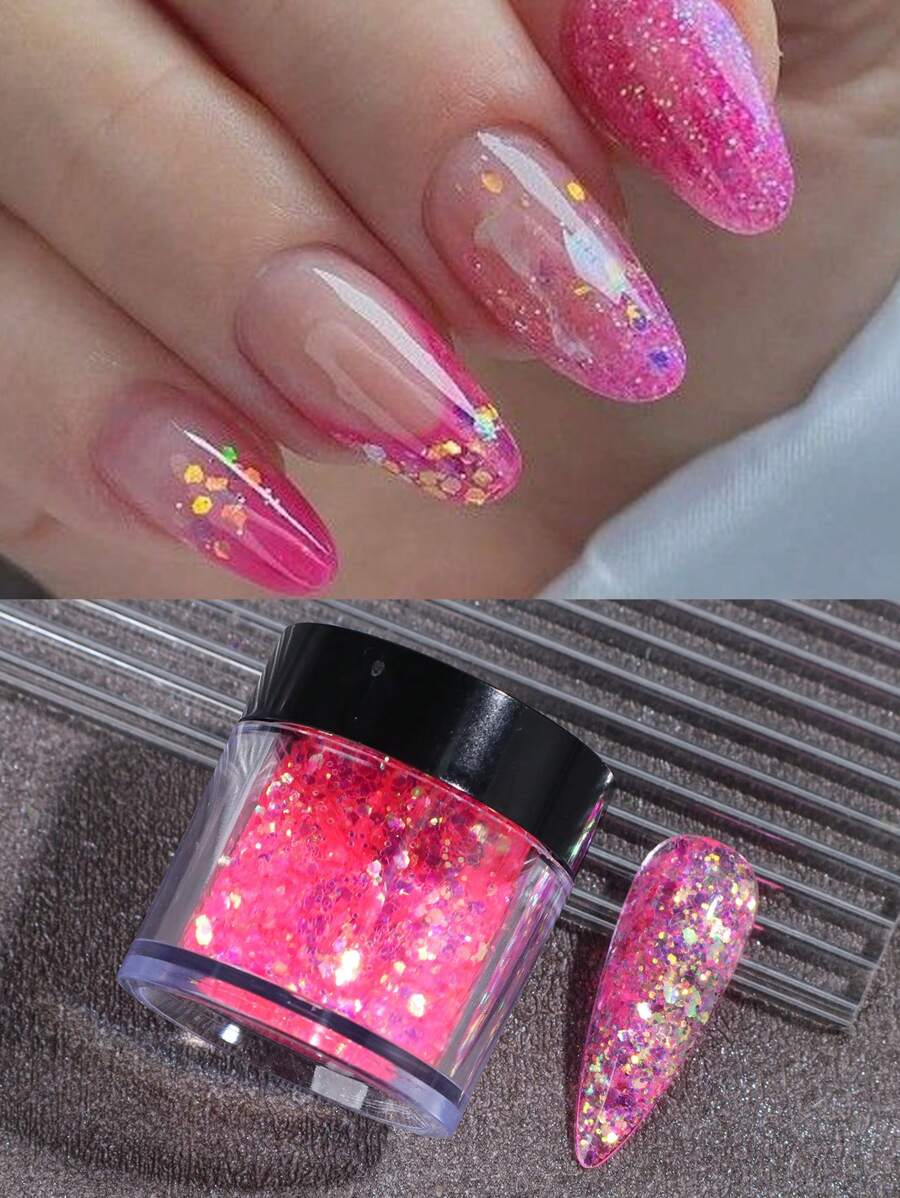 2Boxes Nail Art Carving Powder Set Cherry Pink Purple Acrylic Crystal ...