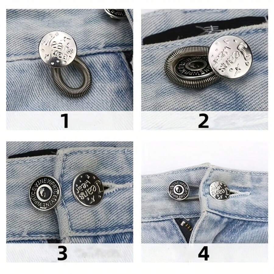 [5pcs Adjustable Belt Extenders] 5pcs Assorted Styles Belt Metal Button ...