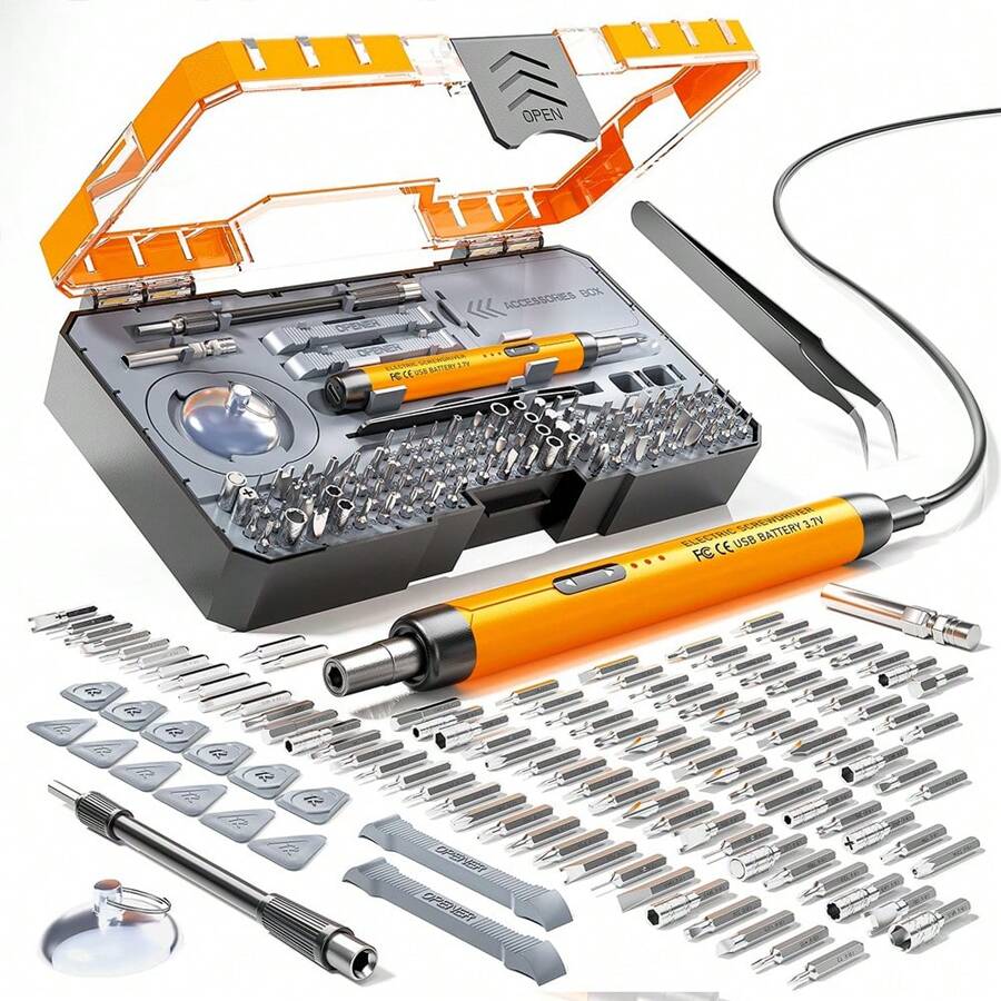 120-In-1 Mini Precision Cordless Electric Screwdriver Set, Quiet Long ...