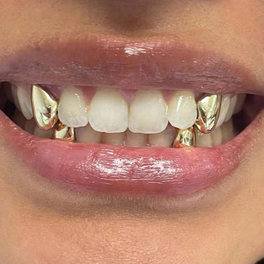 THATBOY 4pcs Fashion Personality Jewelry Grillz Single Glossy Copper ...