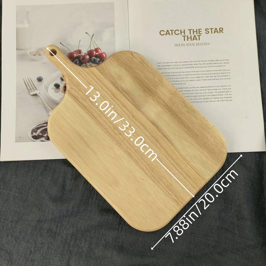 Oak Wood Cutting Board With Handle, Best For Charcuterie, Kitchen ...