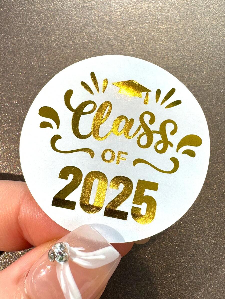 100pcs/Set 4cm X 4cm Gold Foil Graduation Stickers, Congratulations ...