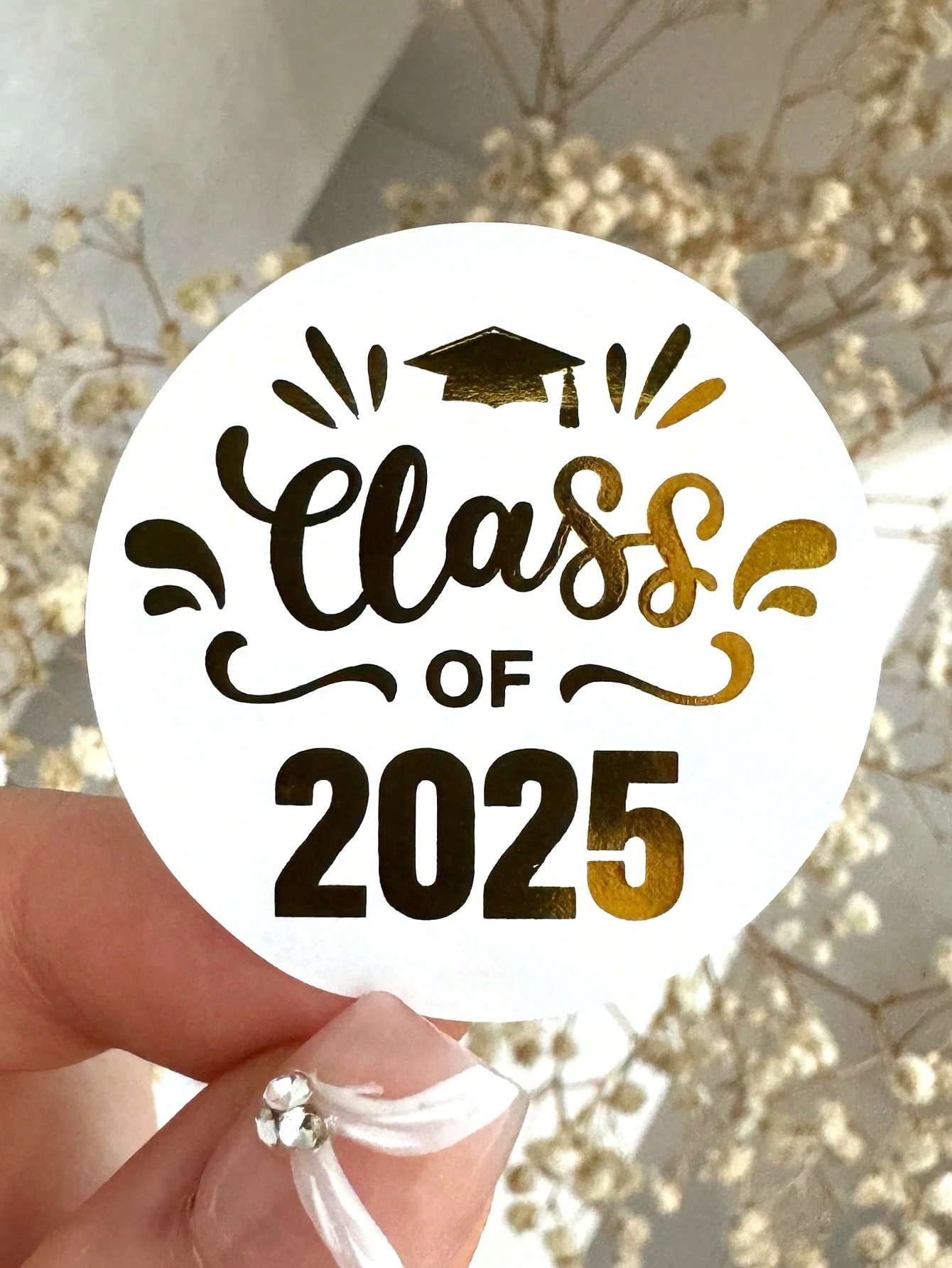 100pcs/Set 4cm X 4cm Gold Foil Graduation Stickers, Congratulations ...