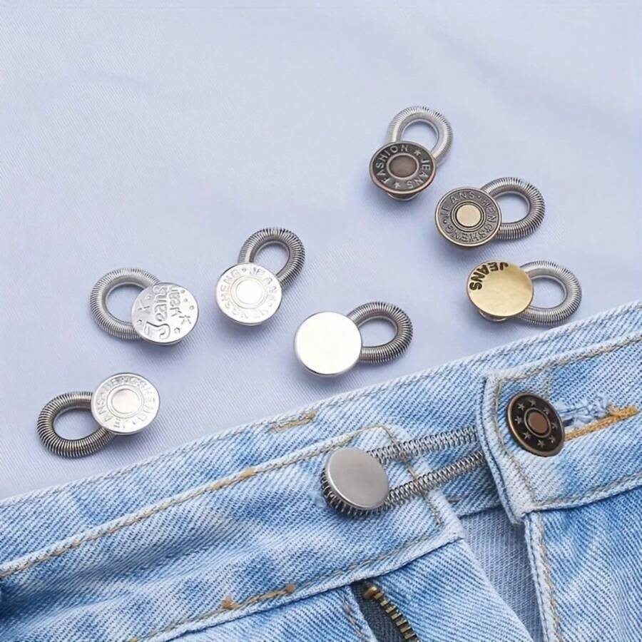[5pcs Adjustable Belt Extenders] 5pcs Assorted Styles Belt Metal Button ...