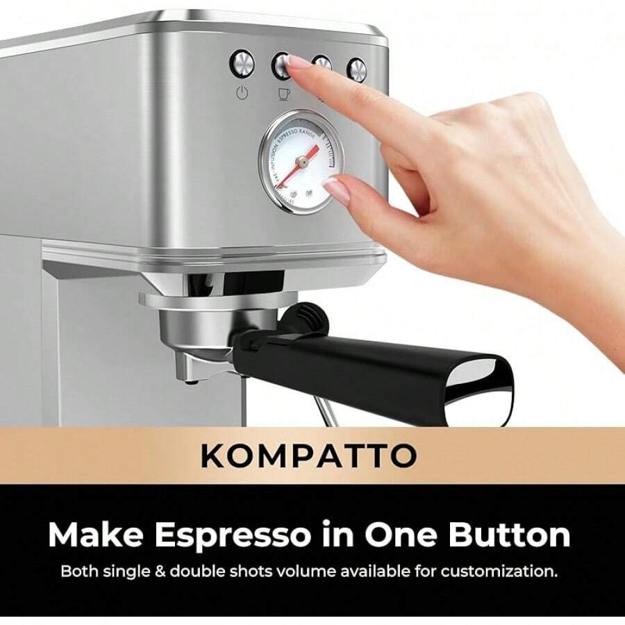 The CHULUX Slim Espresso Machine With Milk Frother Steam Wand, 20 Bar Professional Italian Pump ...