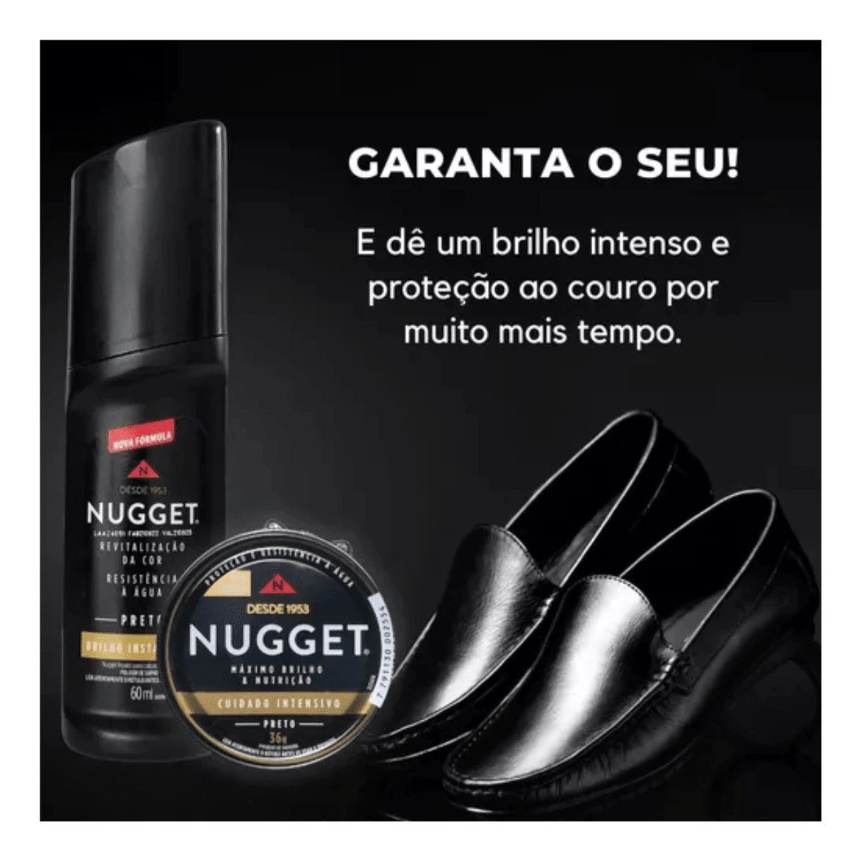 KIT com 2 Nugget Líquido PRETO ou MARRON Polidor de Sapato 60ml | SHEIN ...
