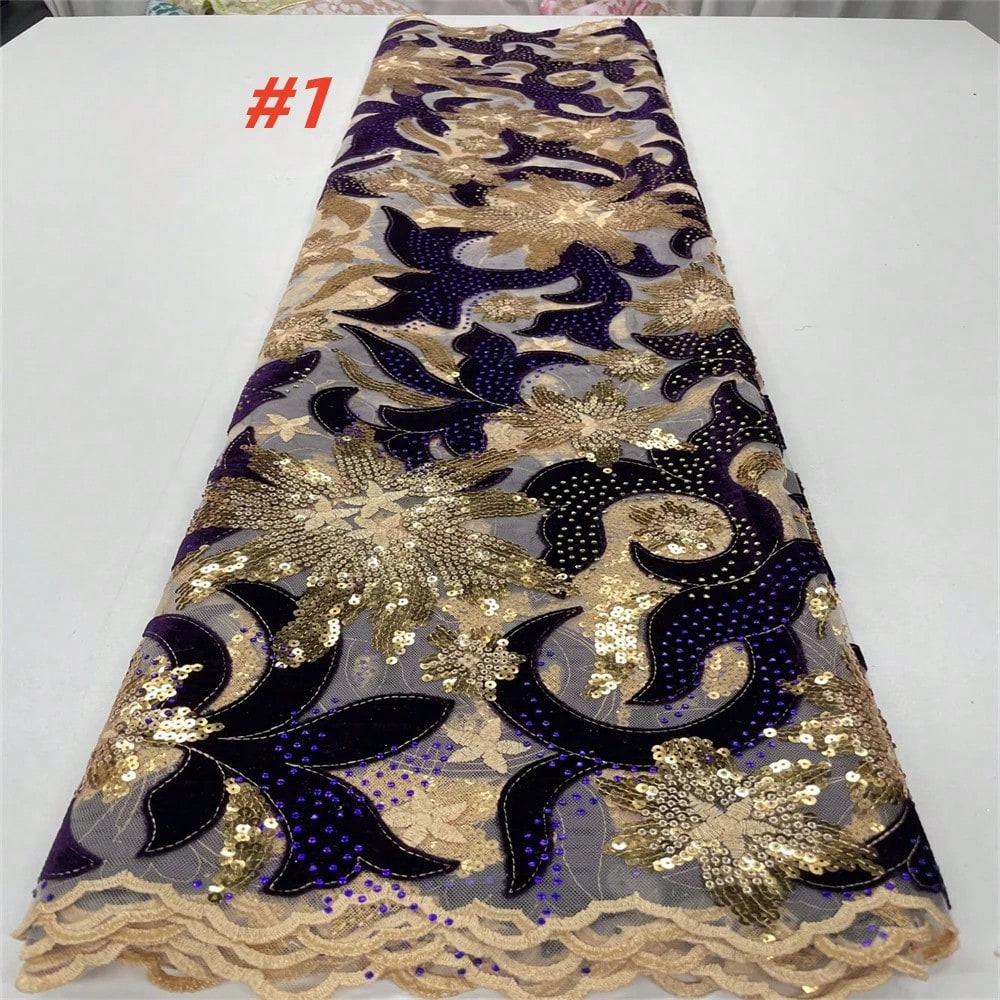 African Lace Fabric 2025 High Quality Velvet Laces With Sequins ...