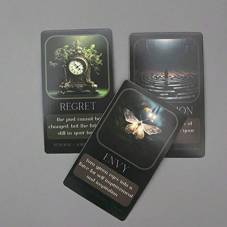 Shadow Work Oracle Cards A 33 English Visions Divination Edition Deck Borad Games Tarot | SHEIN PT