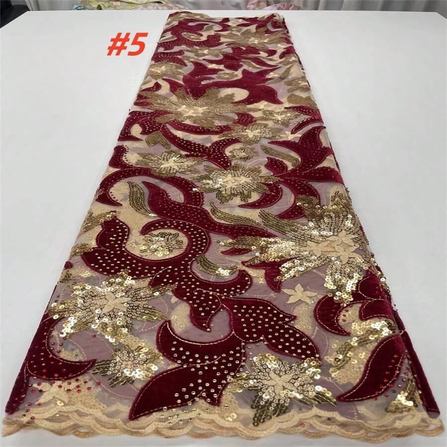 African Lace Fabric 2025 High Quality Velvet Laces With Sequins ...