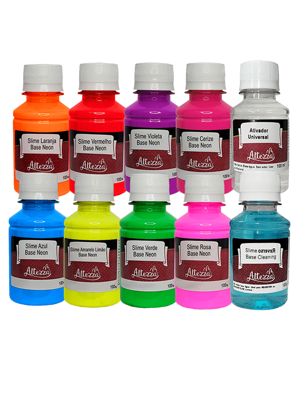 Complete Neon Slime Kit Colored Glues 8 Neon Colors X100g Each ...