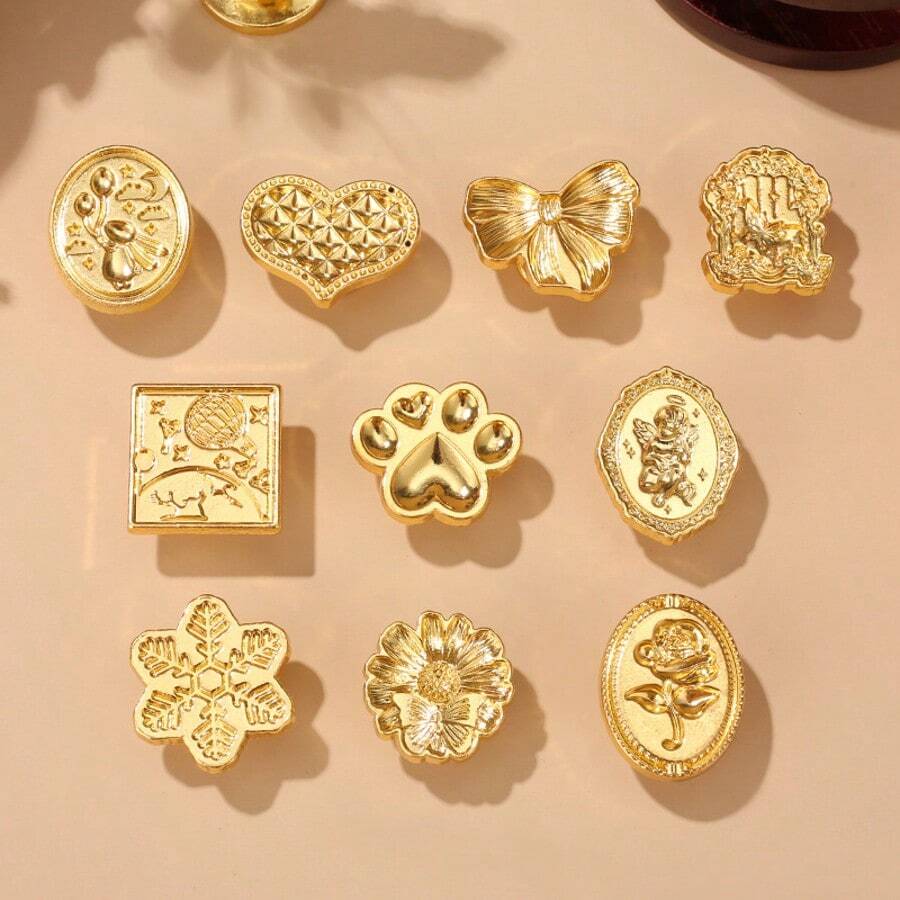 10 Pieces Of Special-Shaped Wax Seals, Various Styles Of Envelope Seals ...