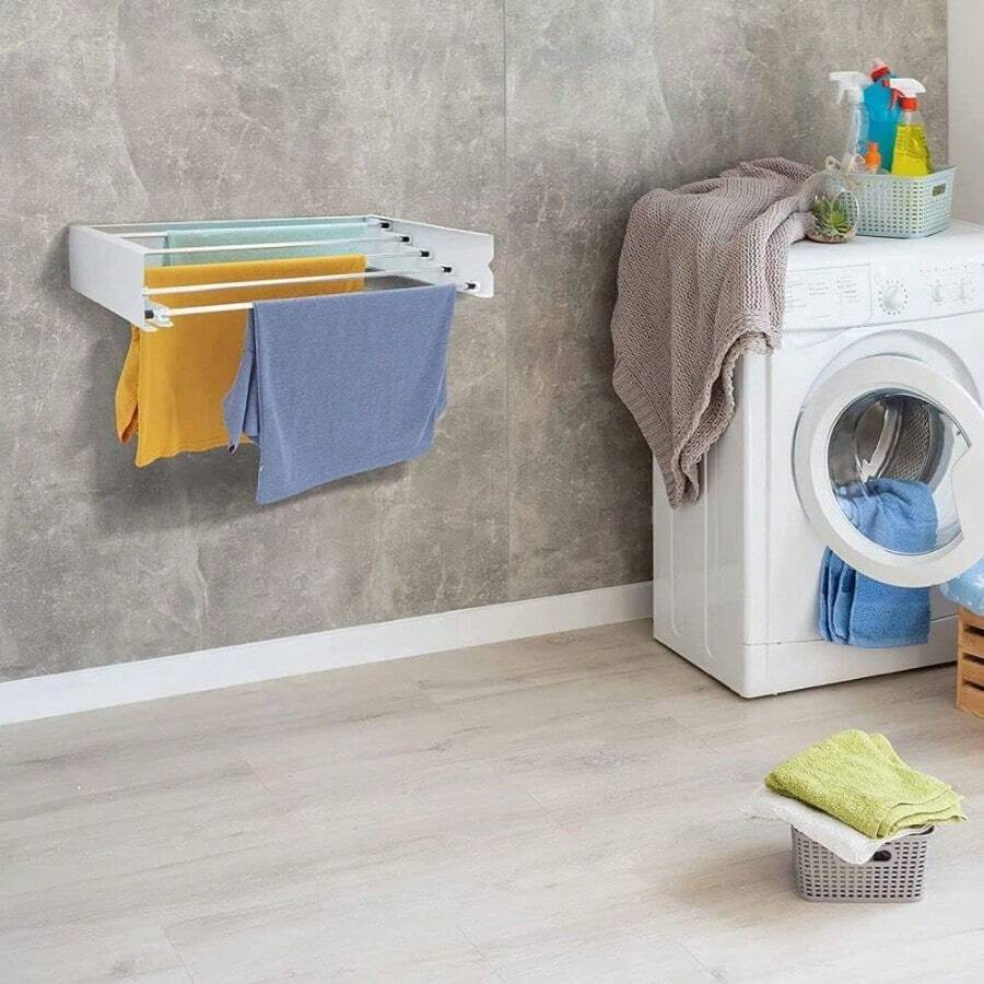 Wall Mounted Clothes Drying Rack | 75 Cm Retractable Laundry Clothes ...