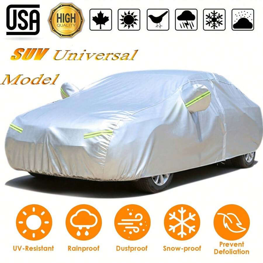 All Season Car Cover - Thickened PEVA, Rainproof, Dustproof, UV ...