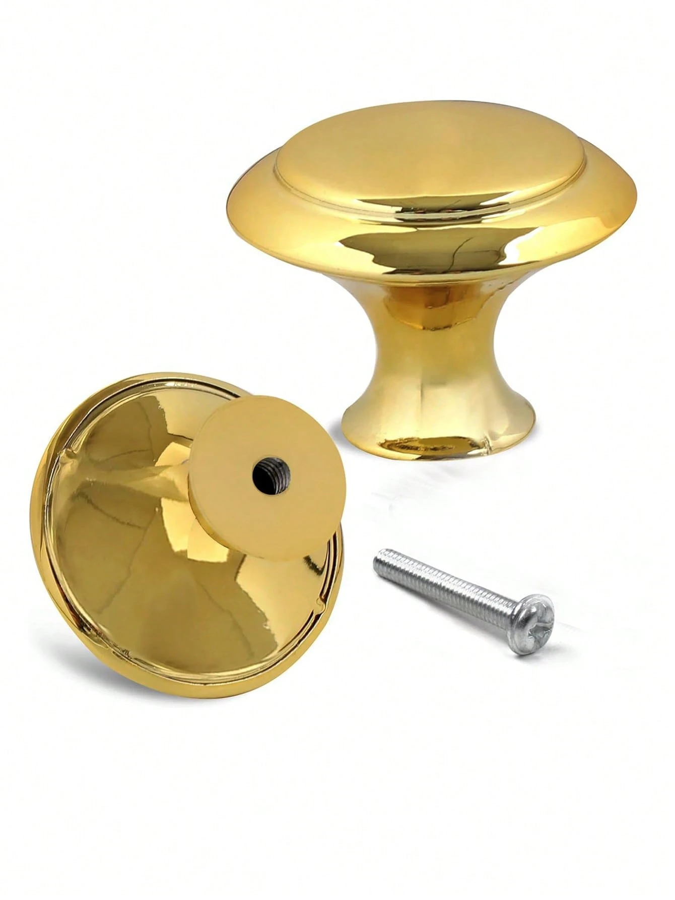 15pcs Minimalist Single Hole Pull Handles Stainless Steel Mushroom Gold ...