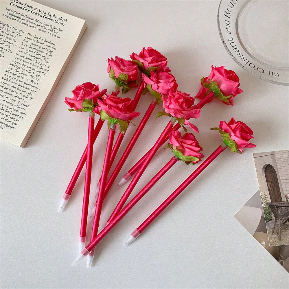 1pc Creative Simulated Rose Pens, Multi-Purpose Ornamental Pens, Very ...