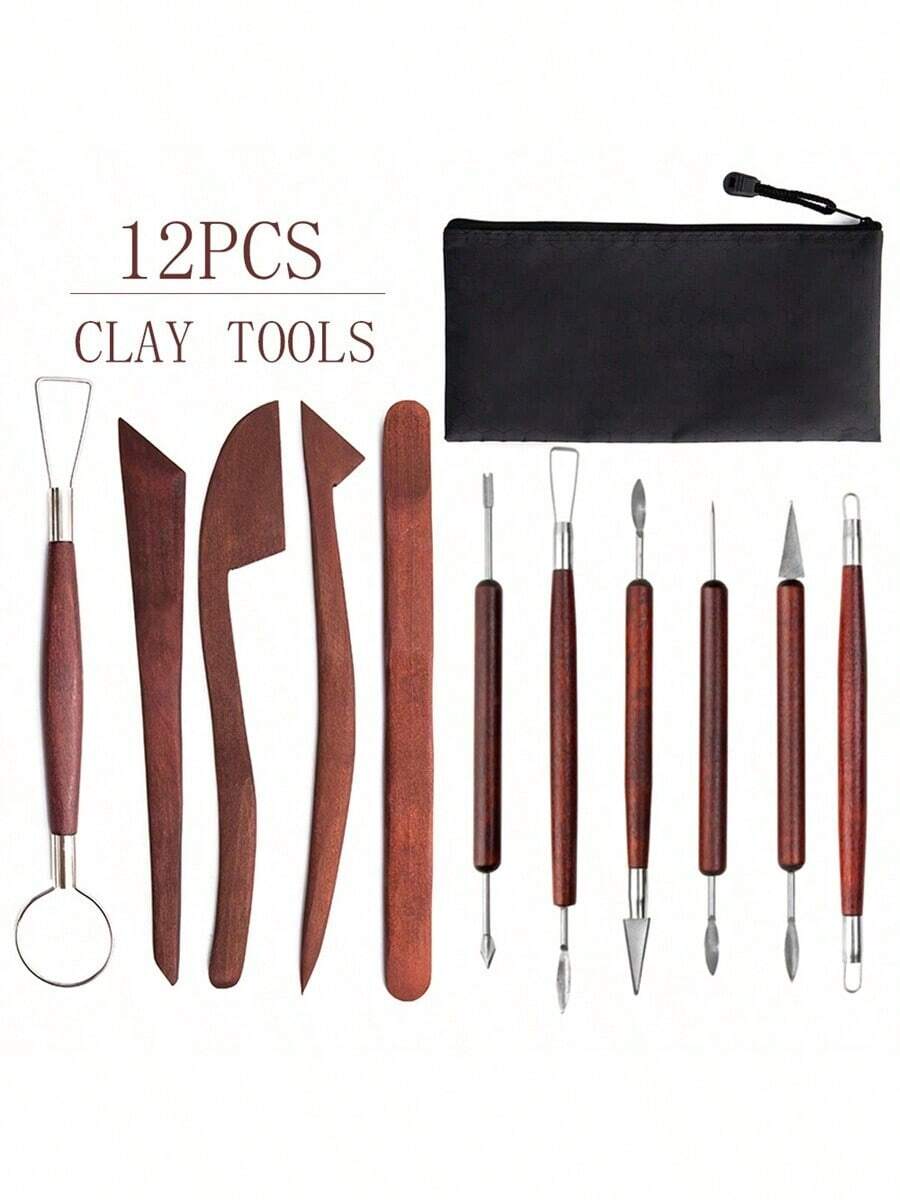 12pcs Ceramic Clay Sculpting Tools Set, Includes Sculpting Knife, Scraper, Modeling Tools For ...