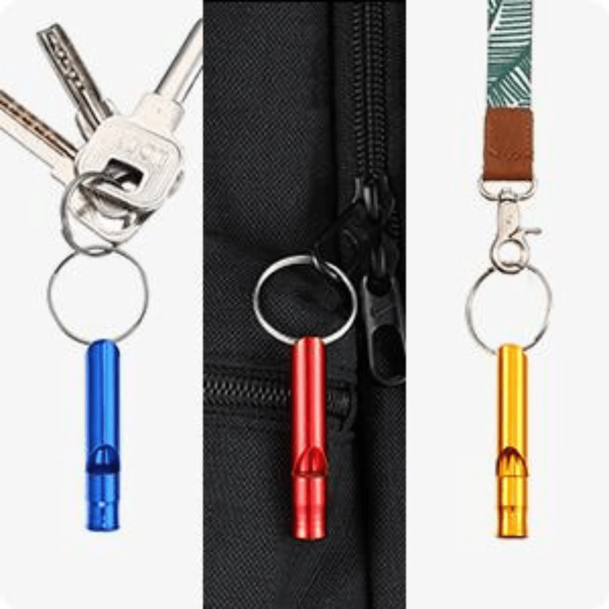 (7 Pcs) Emergency Whistle With Keychain, Aluminum Emergency Survival ...
