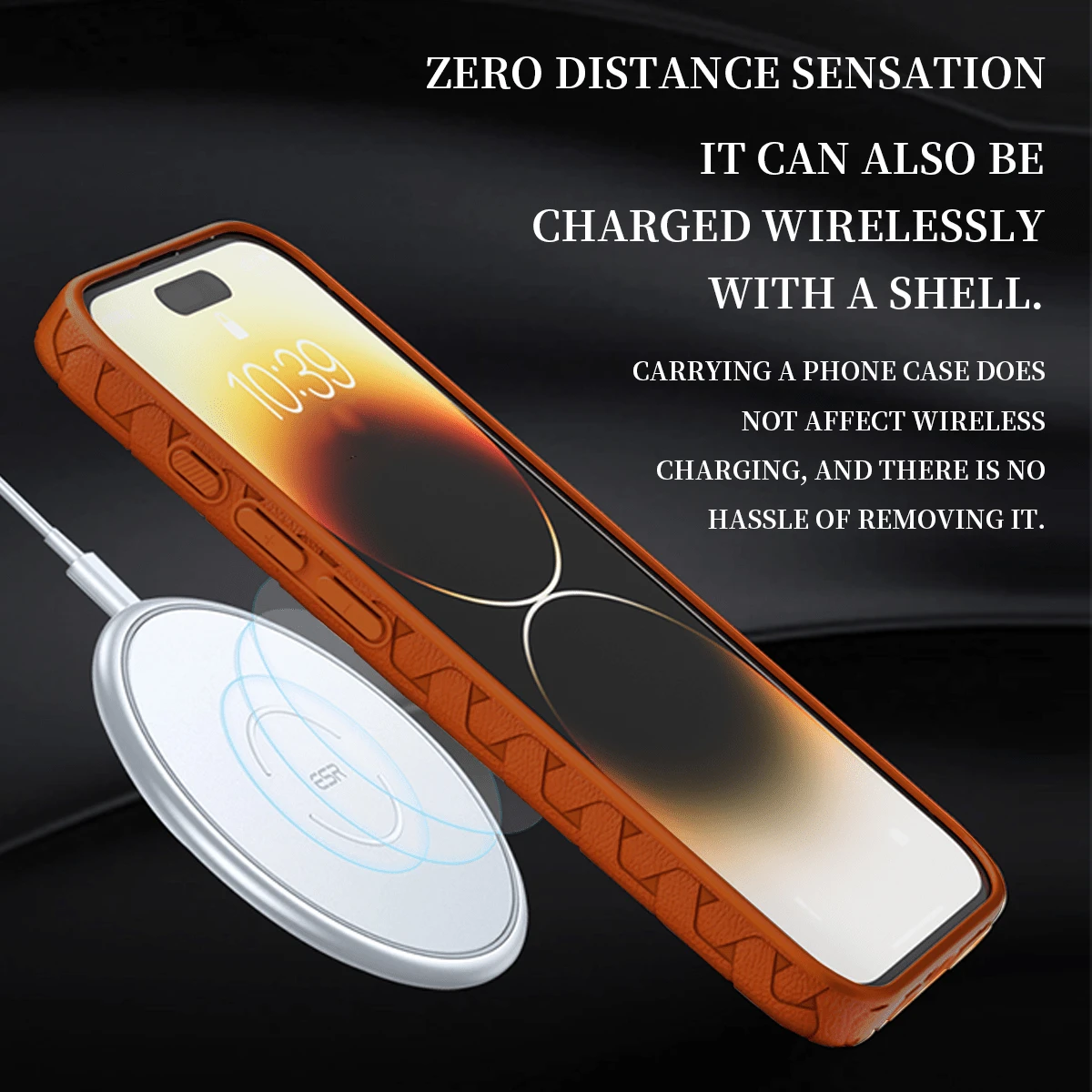 1pc Brown PU Leather Texture Phone Case, Premium Leather Grain Pattern ...