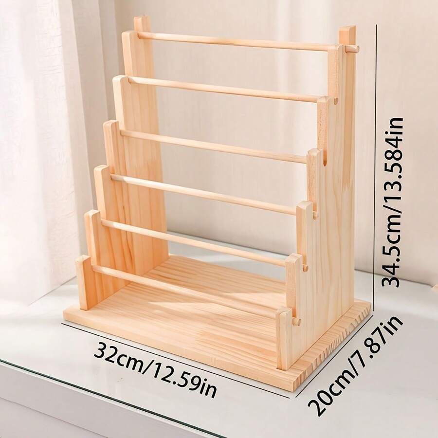 1pc 4-Tier/6-Tier Detachable Wooden Desktop Organizer Rack, Multi ...