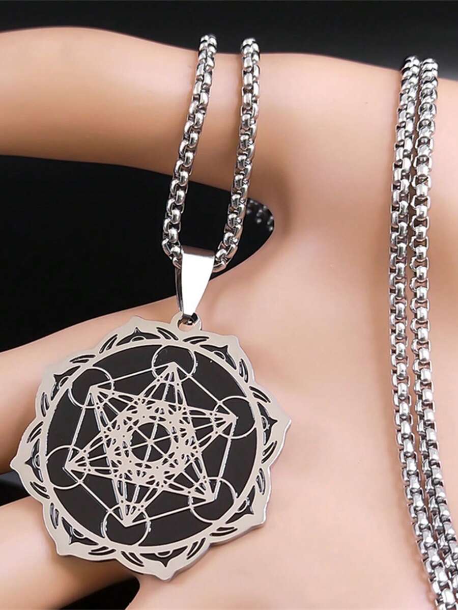 Sacred Geometry Metatron Cube Angel Seal Archangel Necklace For Women ...