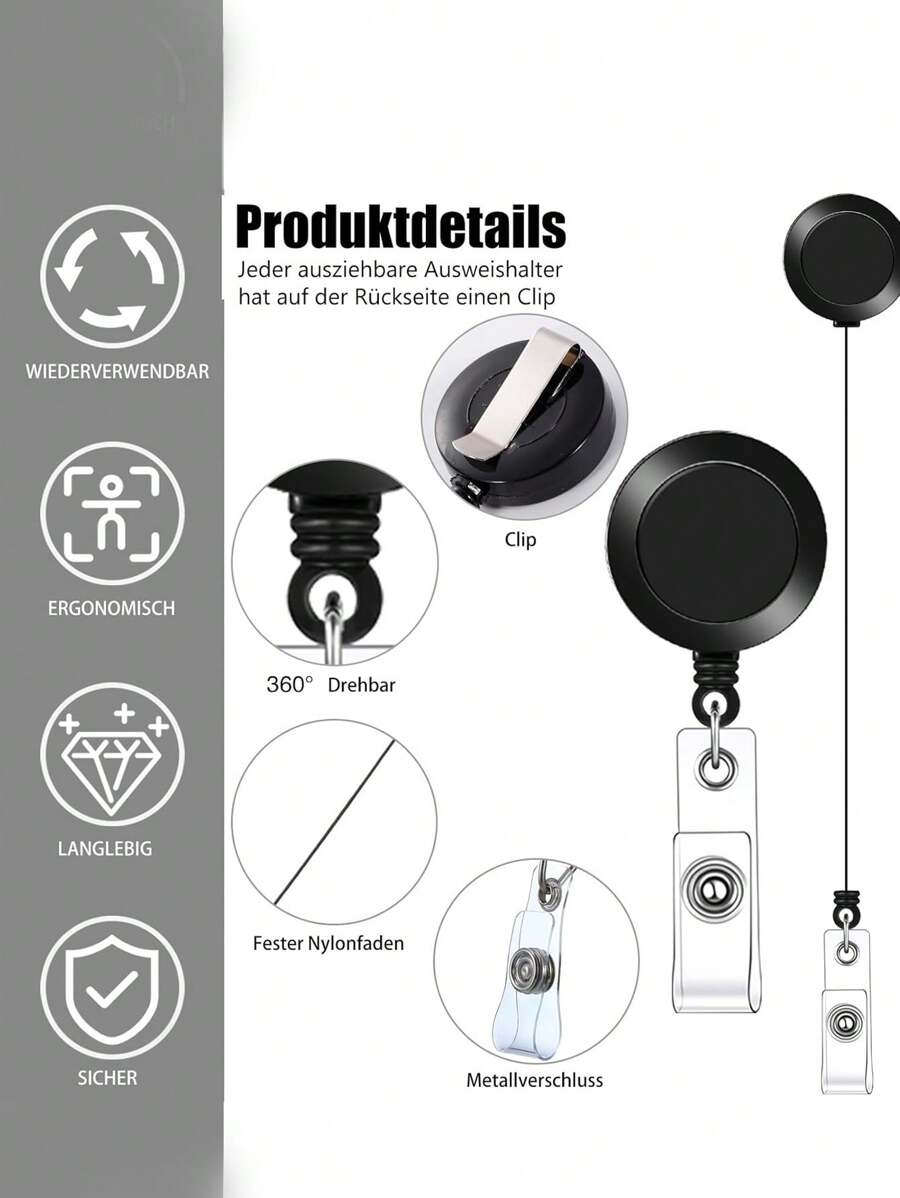 1pc Extendable Lanyard, Extendable Key Ring, Card Holder, Lanyard, ID ...