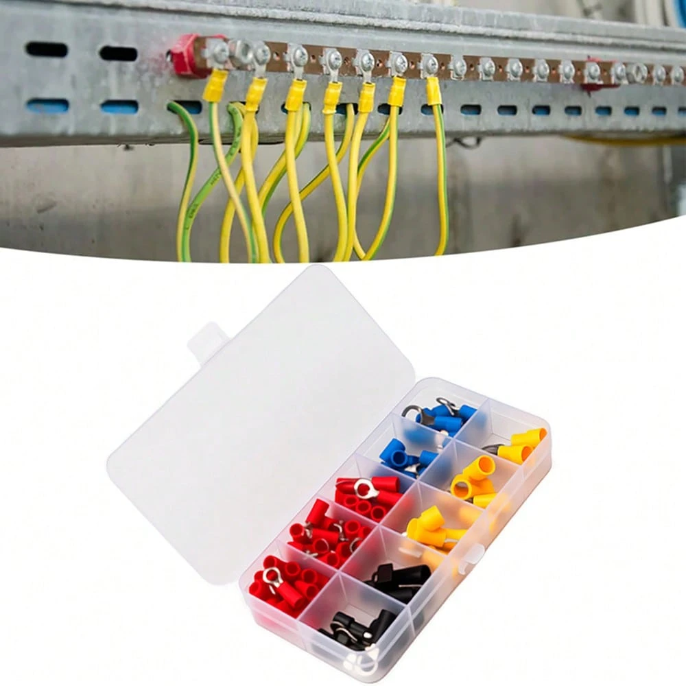 102PCS Insulating Ring Wiring Terminal Connector Classification Kit ...