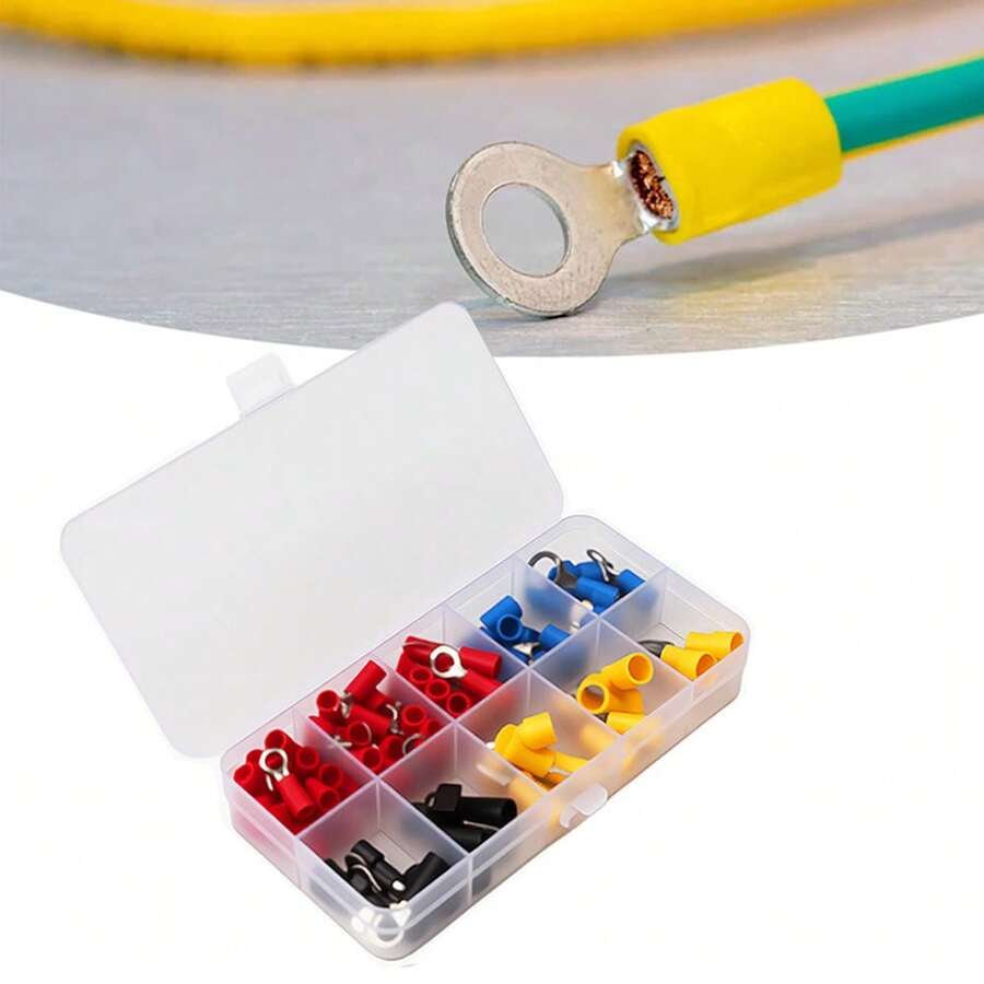102PCS Insulating Ring Wiring Terminal Connector Classification Kit ...