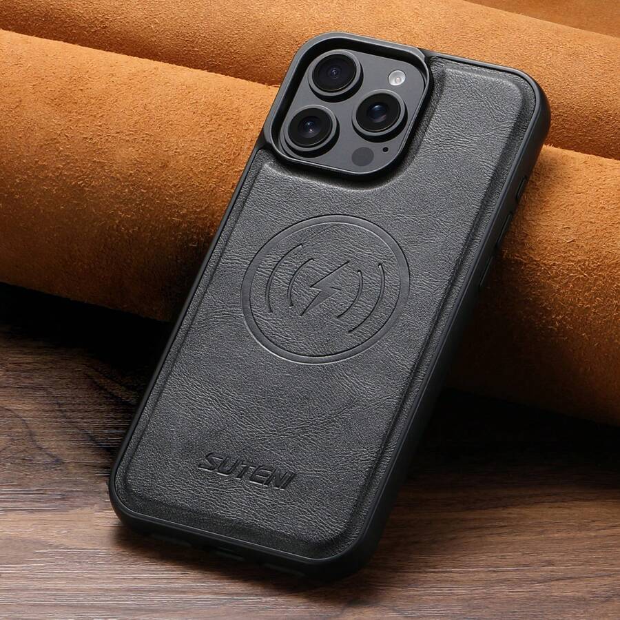 Suteni Magnetic SUTENI Frosted Feel PU Leather Magnet Wireless Charging ...