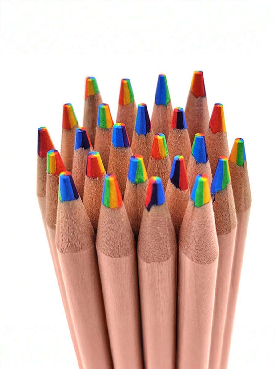 3pcs Rainbow Ombre Magic Pencil Set, 7 Vibrant Colors, Suitable For ...