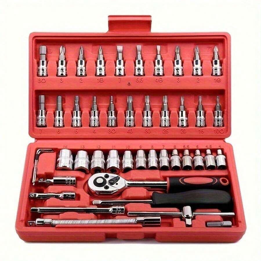 46-In-1 Ultimate Mechanic Repair Tool Kit - Advanced Ratchet Torque ...