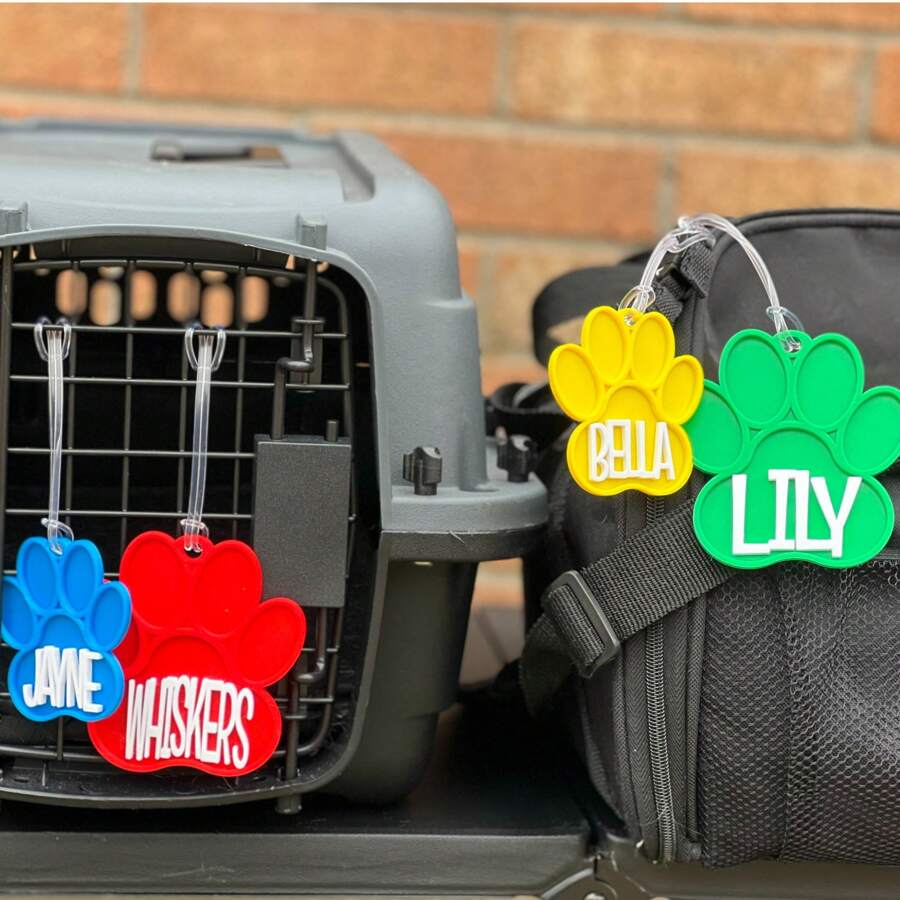 Personalized Pet Name Tag, Pet Carrier Tag, Pet Crate Tag, Custom Pet ...