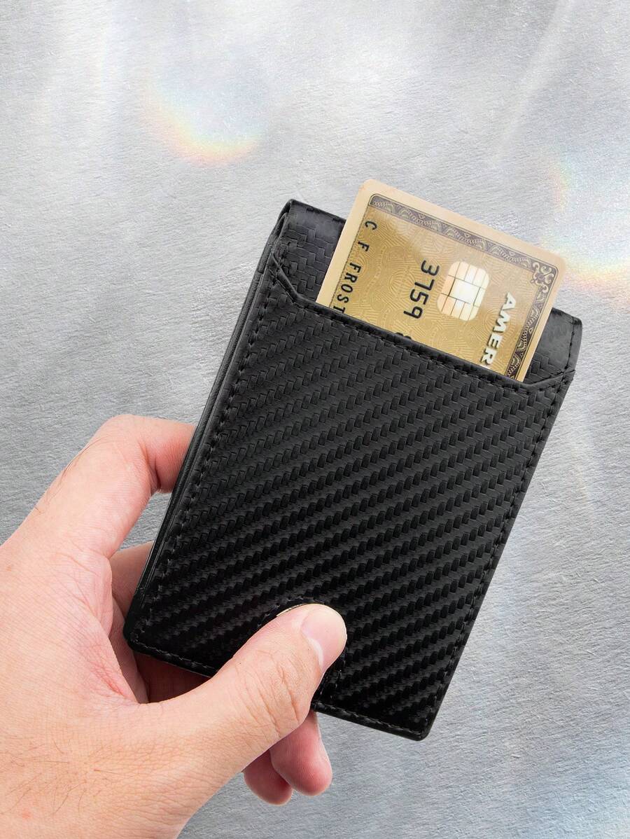 RFID Blocking Ultra-Thin Carbon Fiber Wallet For Men, With ID Window ...