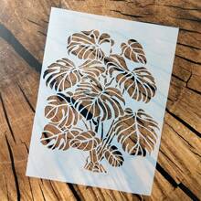 1pc Turtle Back Bamboo Design Stencil, Tropical Leaf Stencil For ...