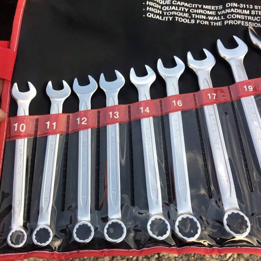 AmPro 14-Piece Metric Combination Wrench Set, Sizes Ranging From 10mm To 32mm - Model T40186 ...