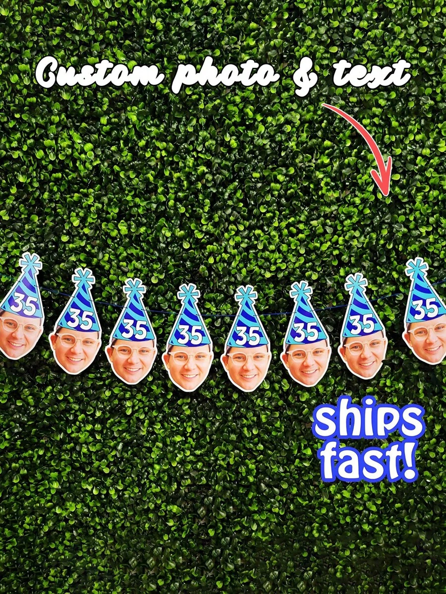 Custom Head Birthday Banner, Custom Birthday Photo Banner, Face Banner ...