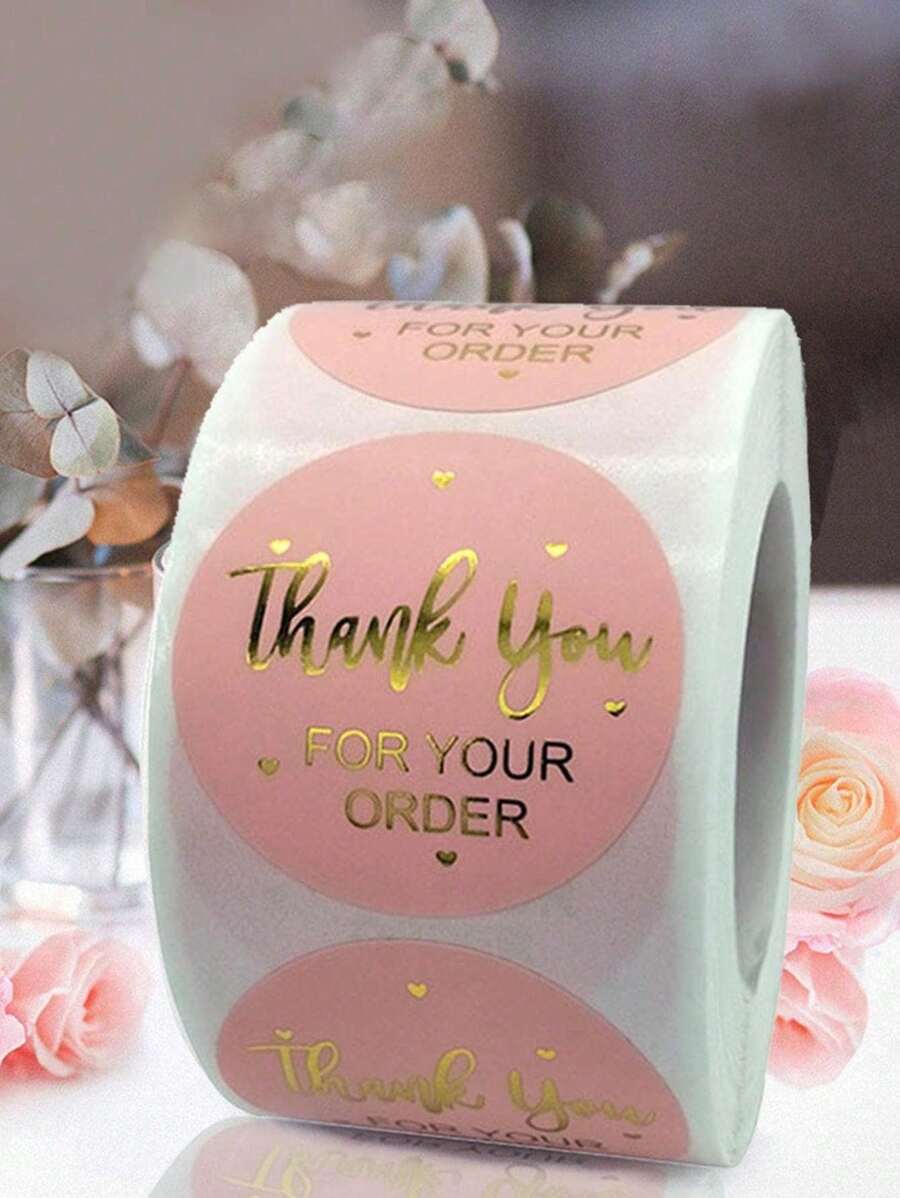 1 Rolls (500 Stickers Per Roll) 2.5cm+3.8cm Christmas Thank You Label ...