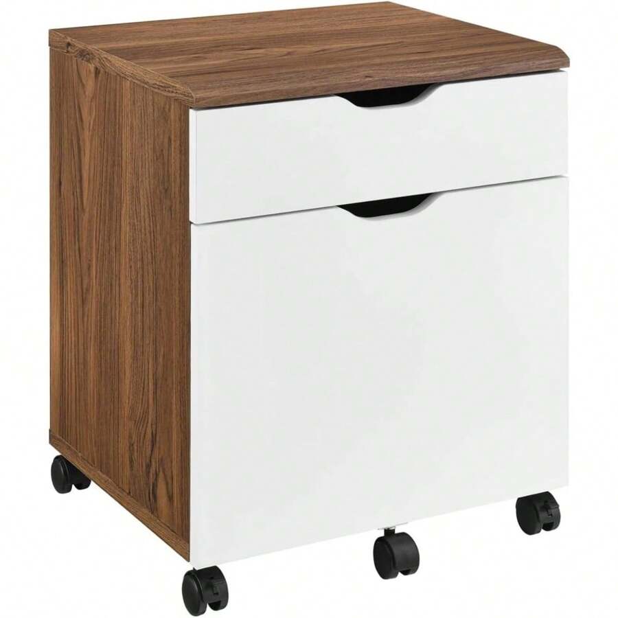 Envision Mid-Century Modern, File Cabinet, Walnut White | SHEIN USA