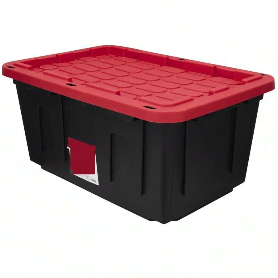 Hyper Tough 27 Gallon Plastic Storage Bin Container With Snap Lid ...